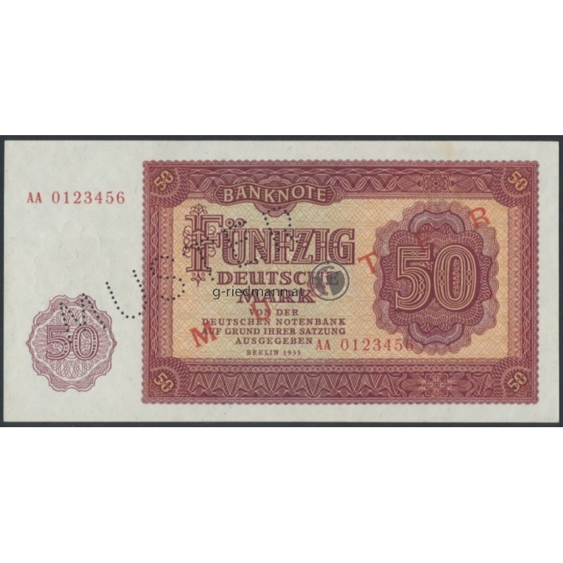 50 Deutsche Mark-Muster DDR - G. Riedmann - Philatelie & Numismatik